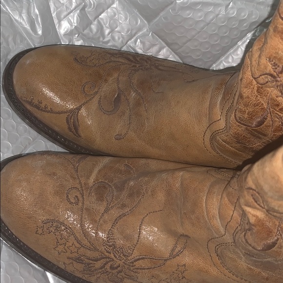 Shoes | Camel Skin Pig Lining Genuine Leather Cowboy Boot | Poshmark